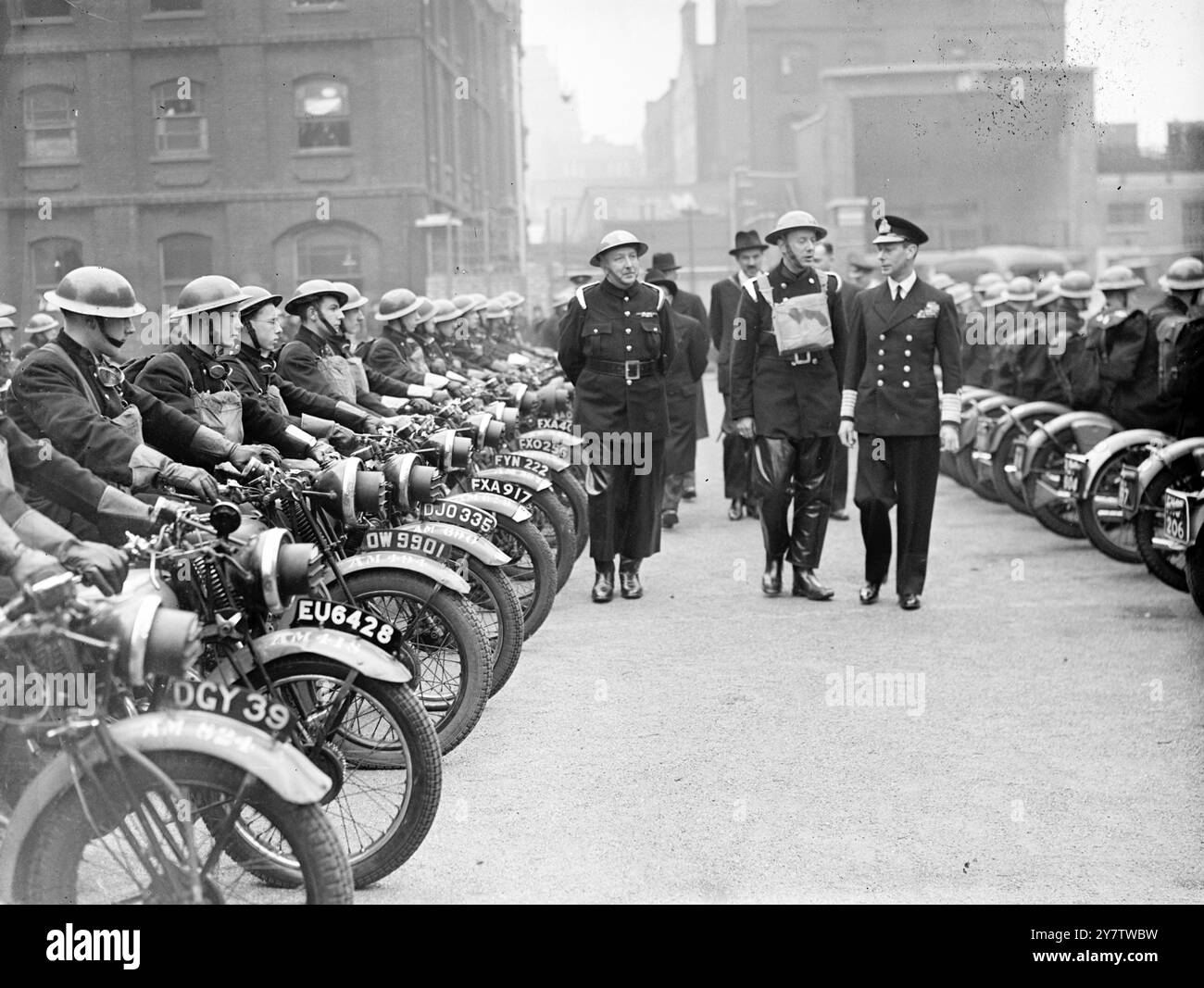 KING VISITS HEADQUARTERS OF THE LONDON FIRE BRIGADE H M The King George ...