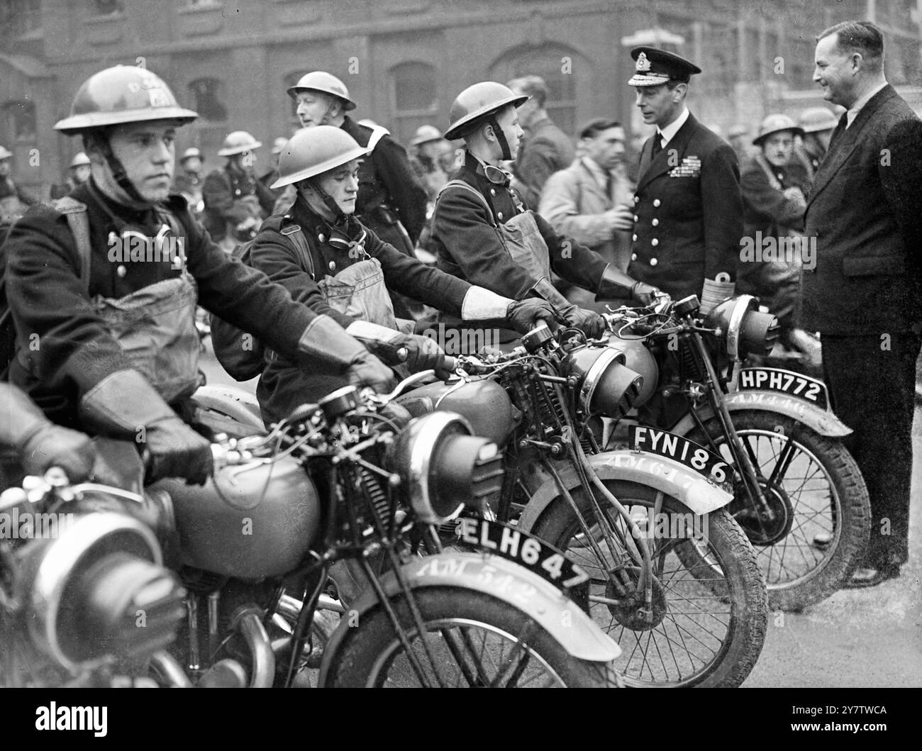 KING VISITS HEADQUARTERS OF THE LONDON FIRE BRIGADE H M The King George ...