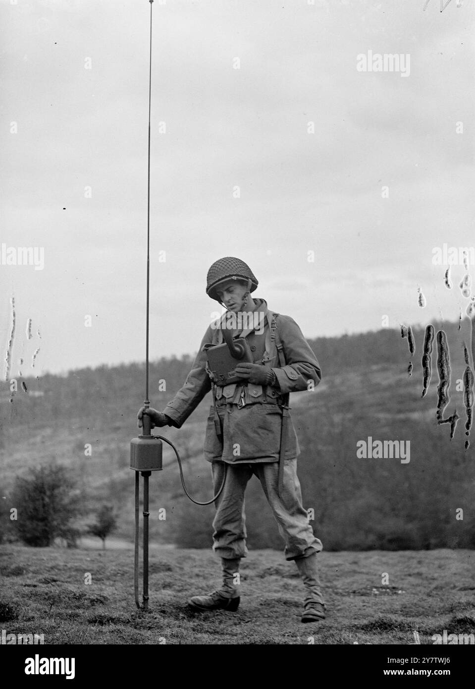 Photo shows: Corporal Edward Lewis from Steubenville, Ohio working with ...