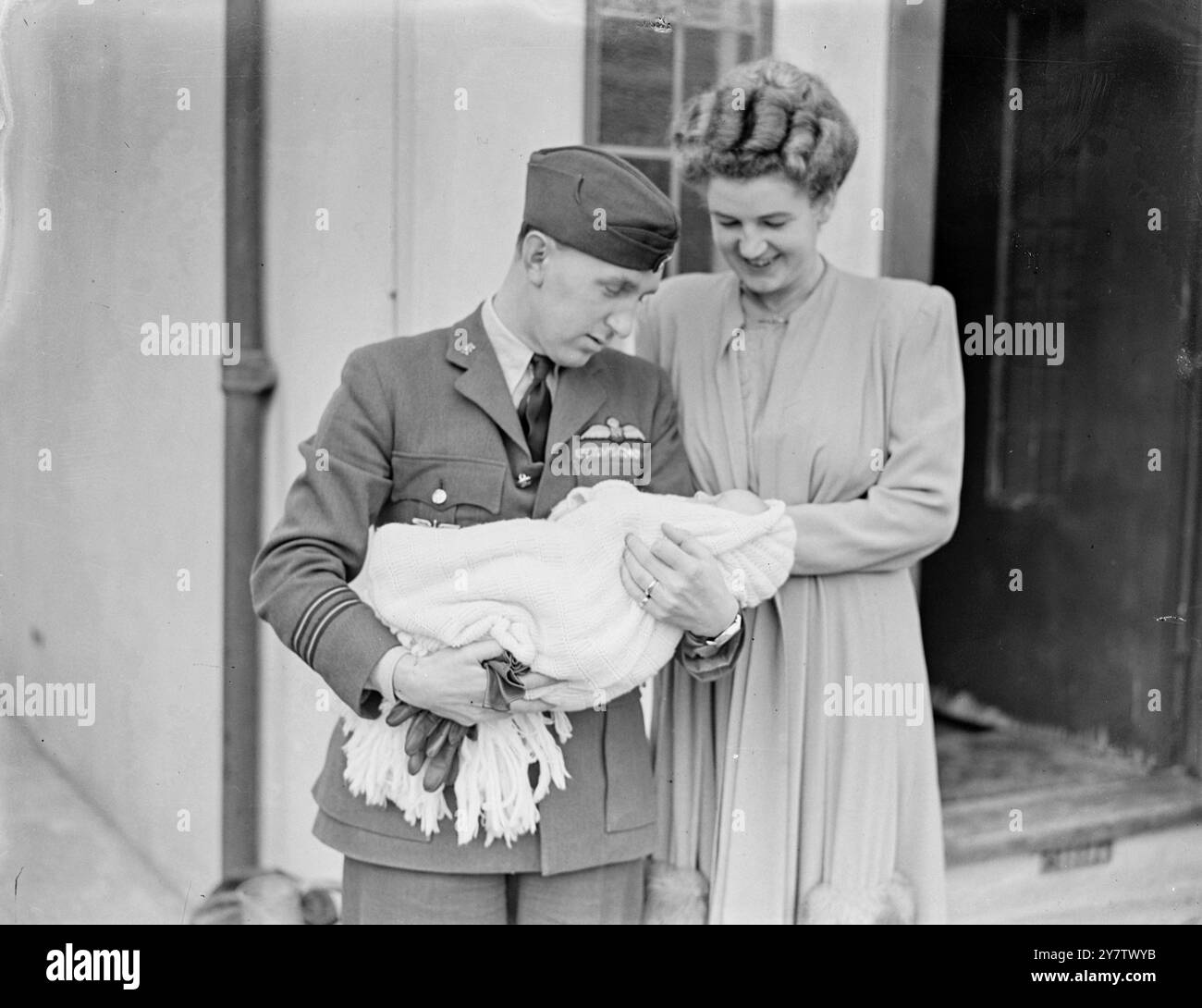 FAMOUS CZECH FIGHT PILOT WITH HIS BABY SON Flight Lieutenant Karel ...