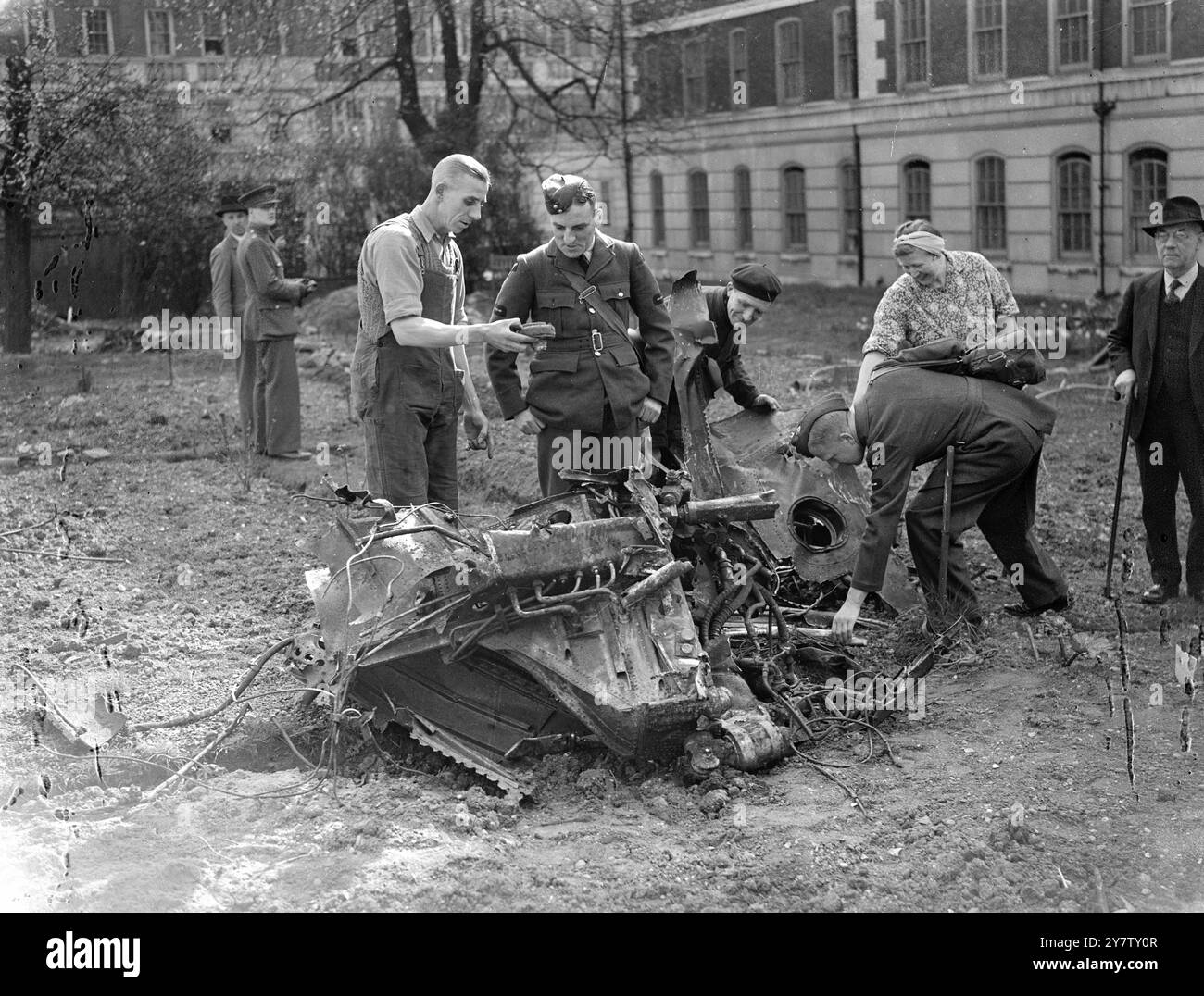 NAZI BOMBER BROUGHT DOWN IN LONDON STREET Two German bombers were ...