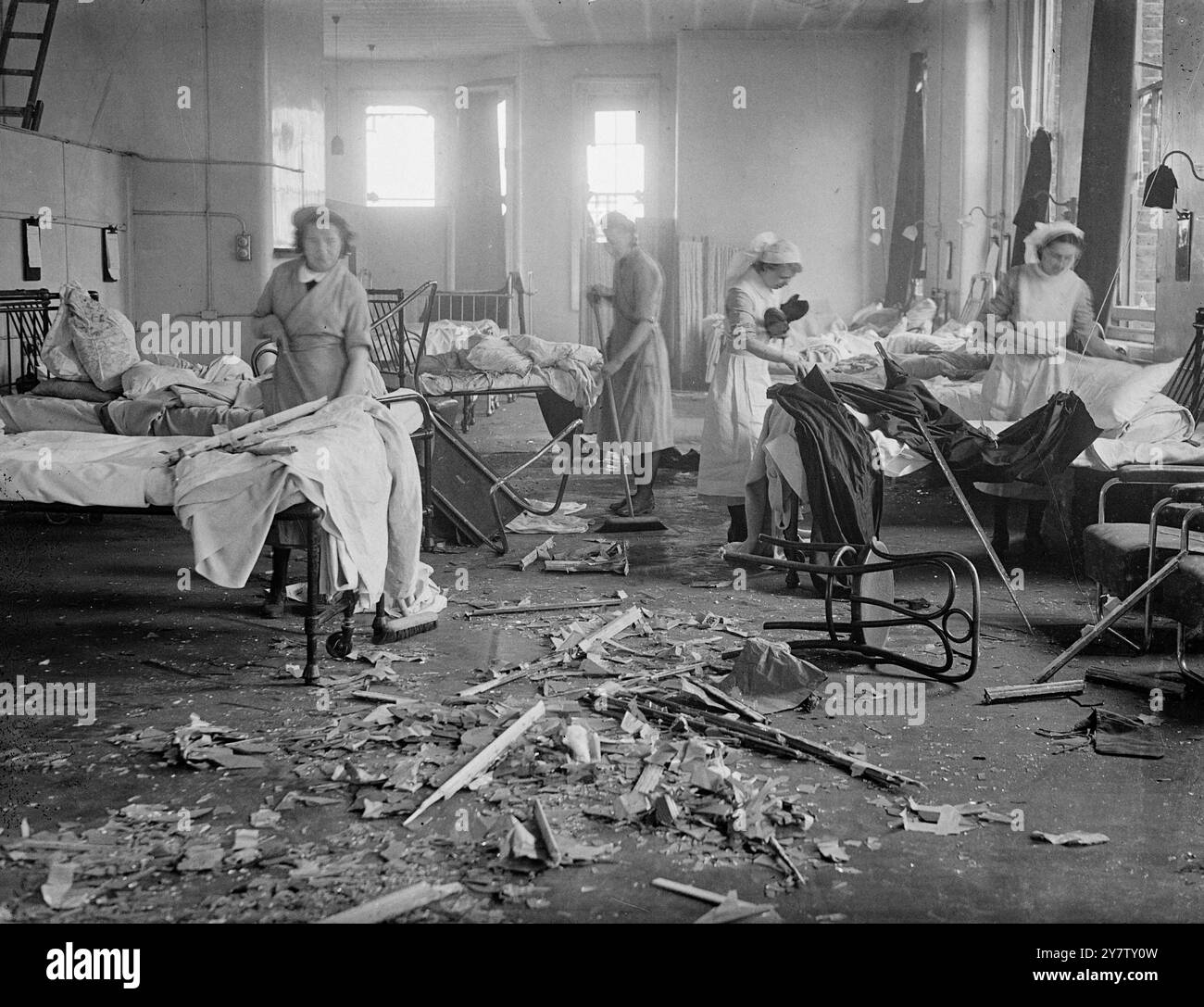 FIVE HOSPITALS DAMAGED IN LONDONS HEAVIEST RAID OF THE YEAR Five ...