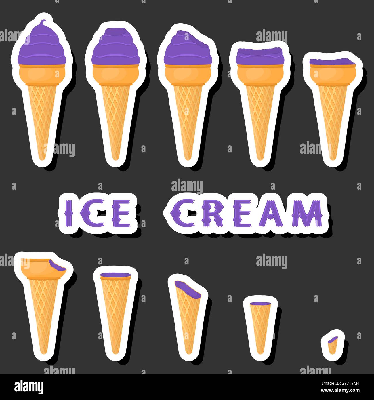 Big colorful set different forms natural dessert ice cream of ...