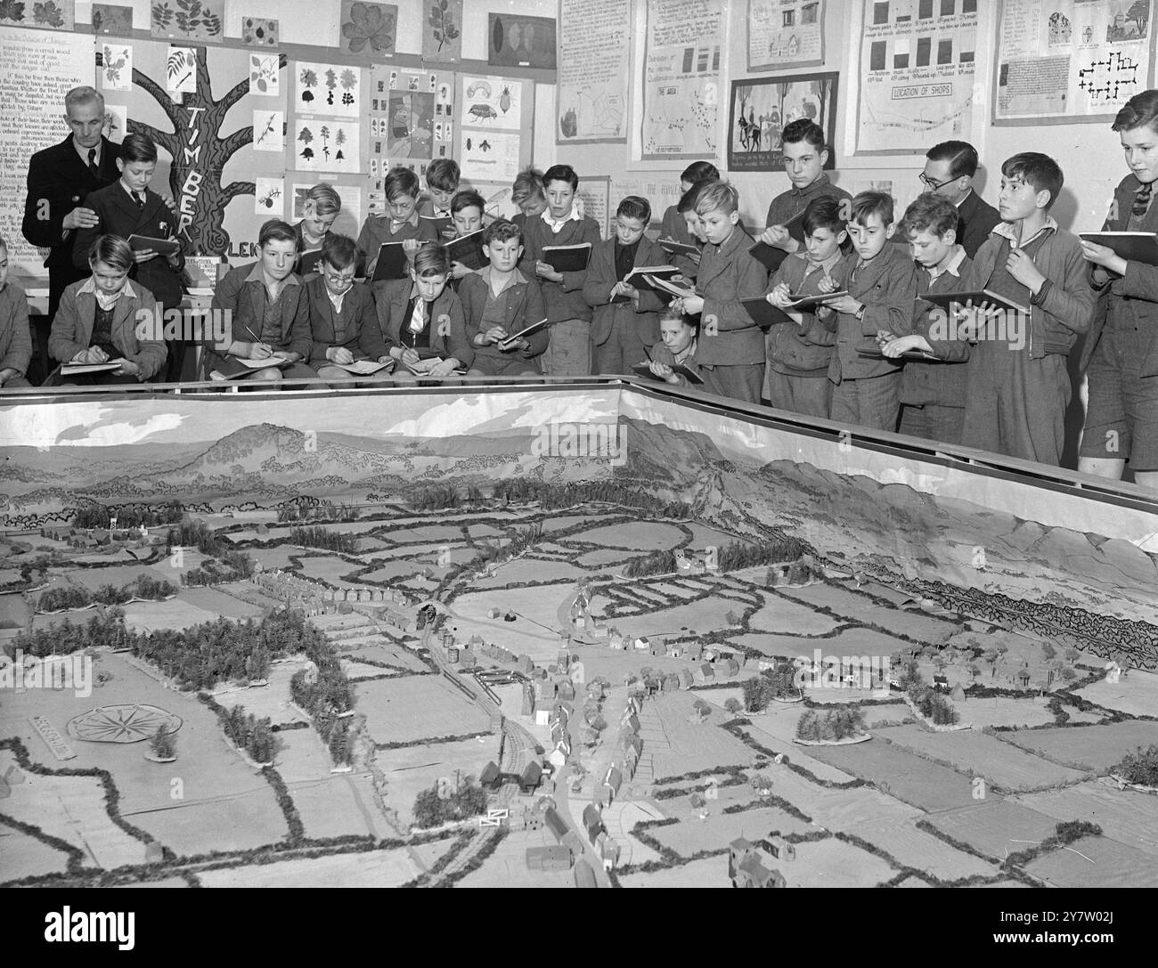 Children having class in Black and White Stock Photos & Images - Alamy