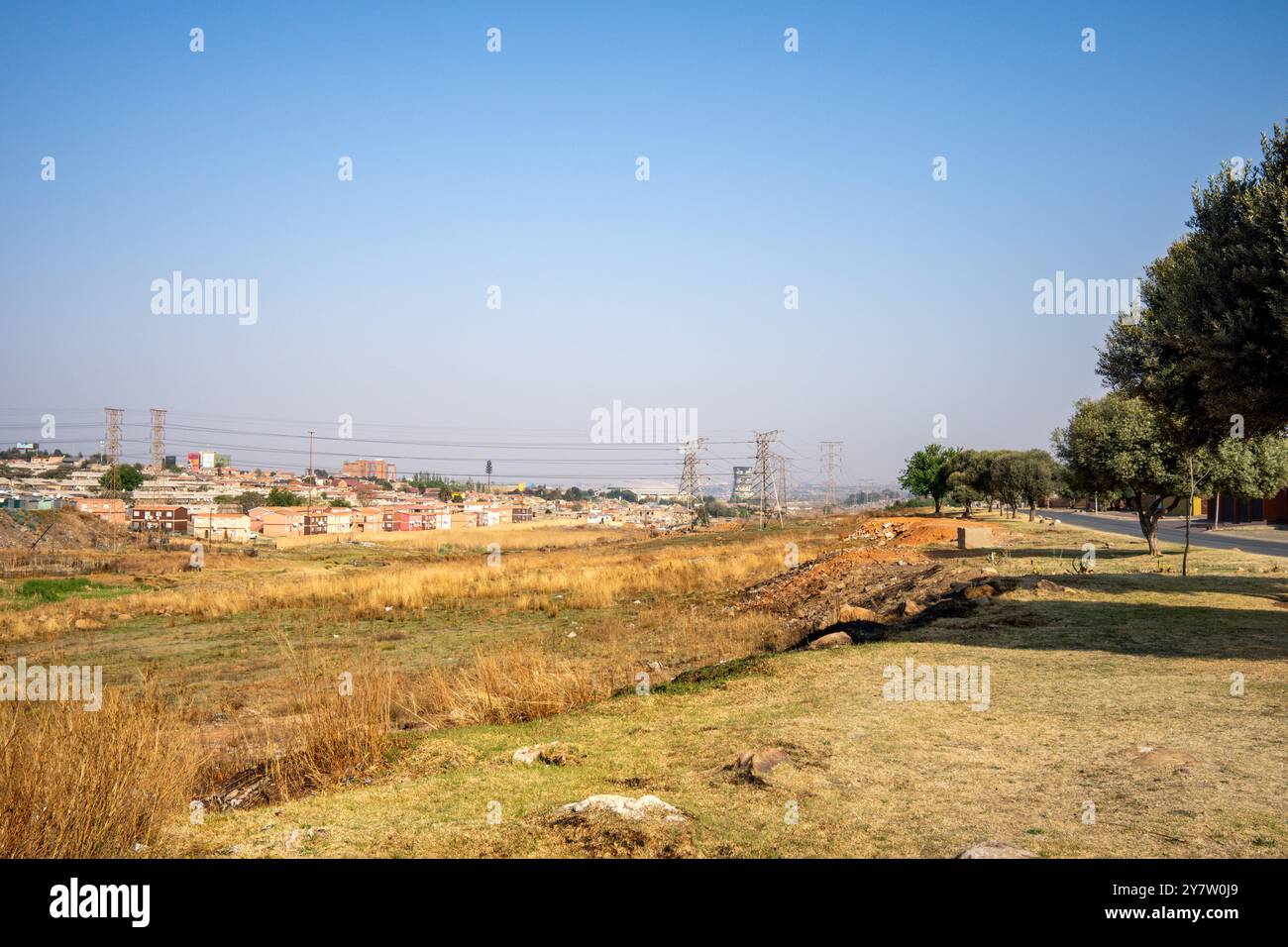 View of Soweto, the famous township of the City of Johannesburg ...