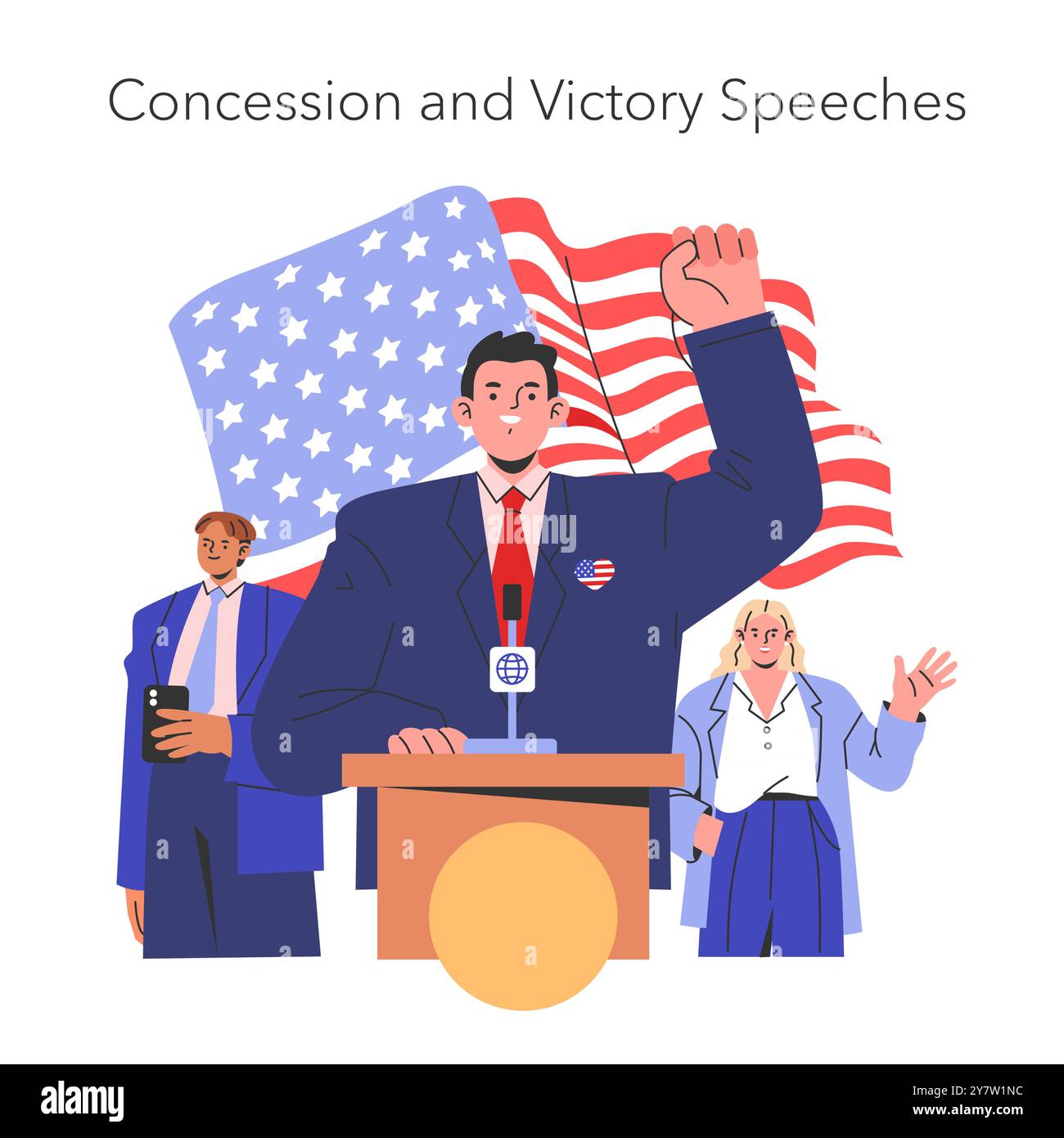 Election race vector illustration. Competition between candidates with ...