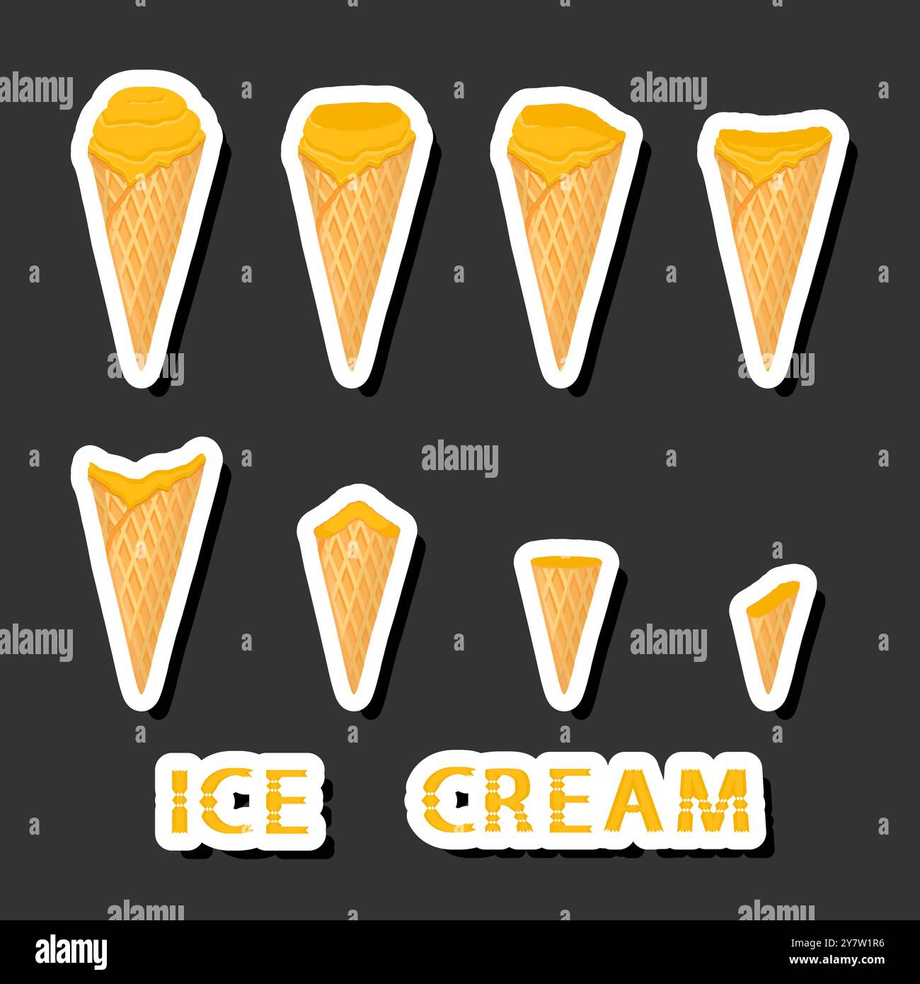 Big colorful set different forms natural dessert ice cream of ...