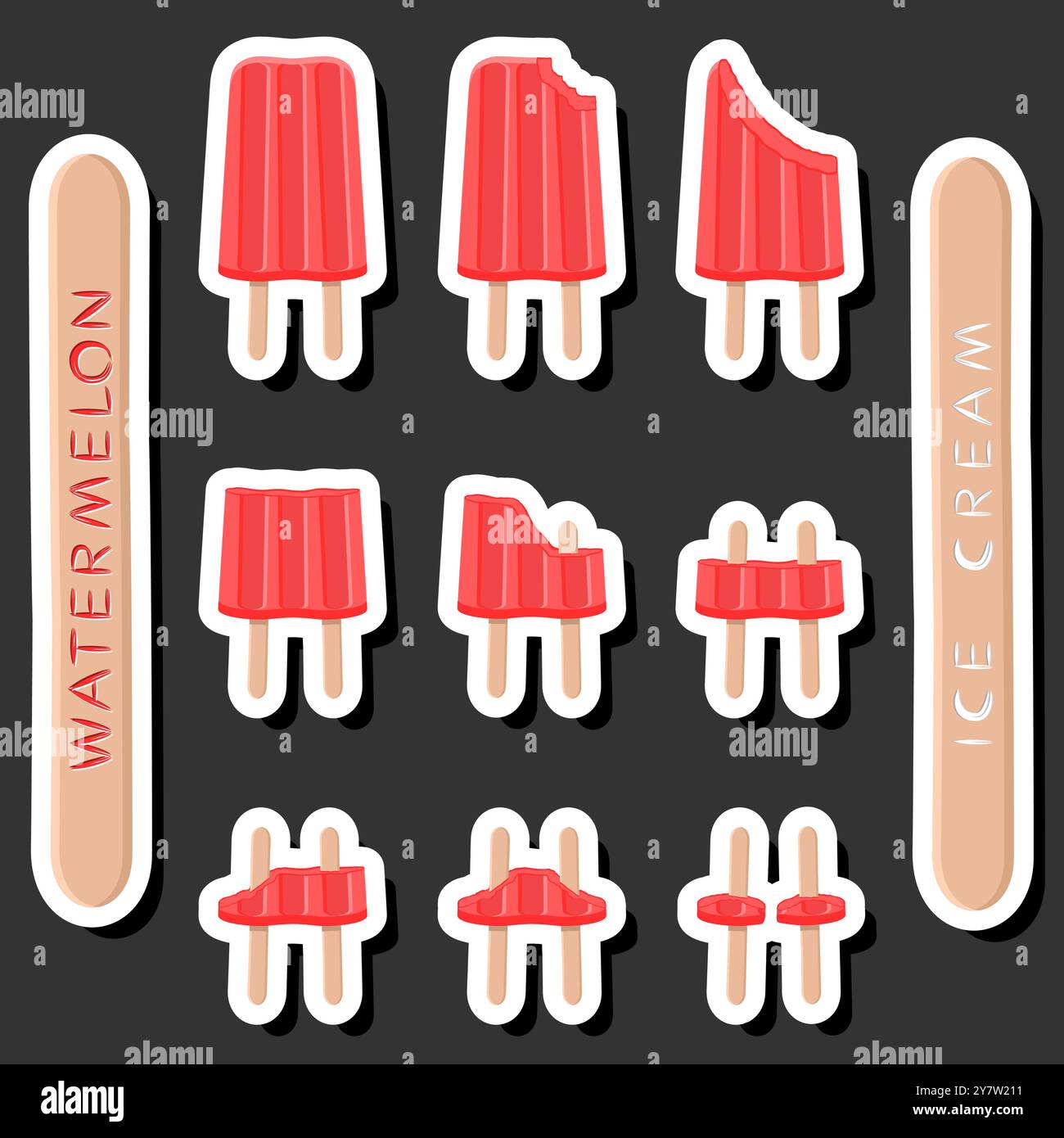 Big colorful set different forms natural dessert ice cream of ...