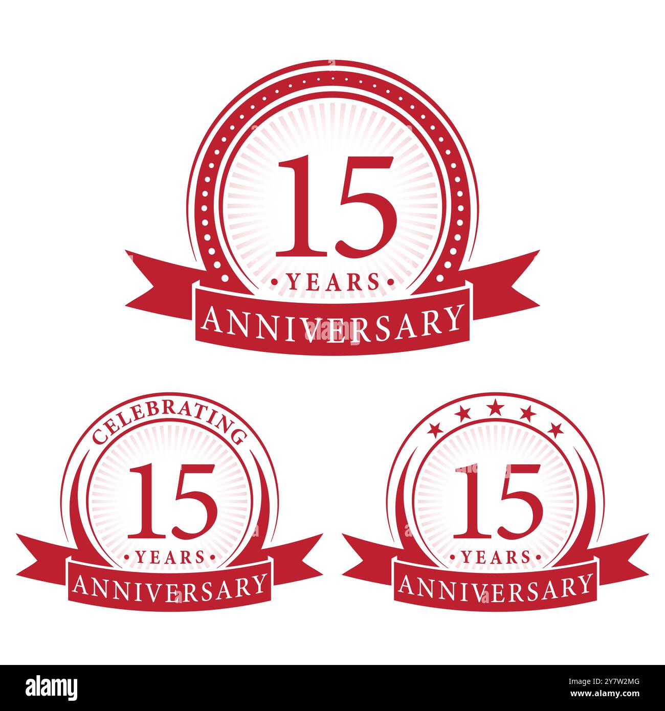 15 years anniversary logo collections. Set of 15th Anniversary logotype ...