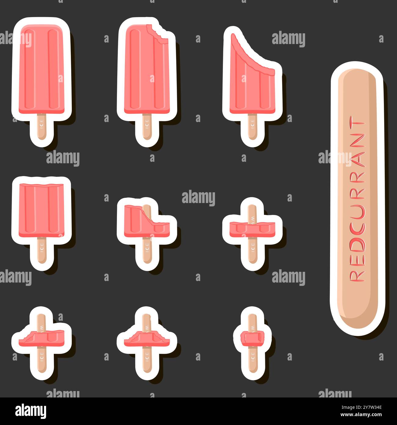 Big colorful set different forms natural dessert ice cream of ...