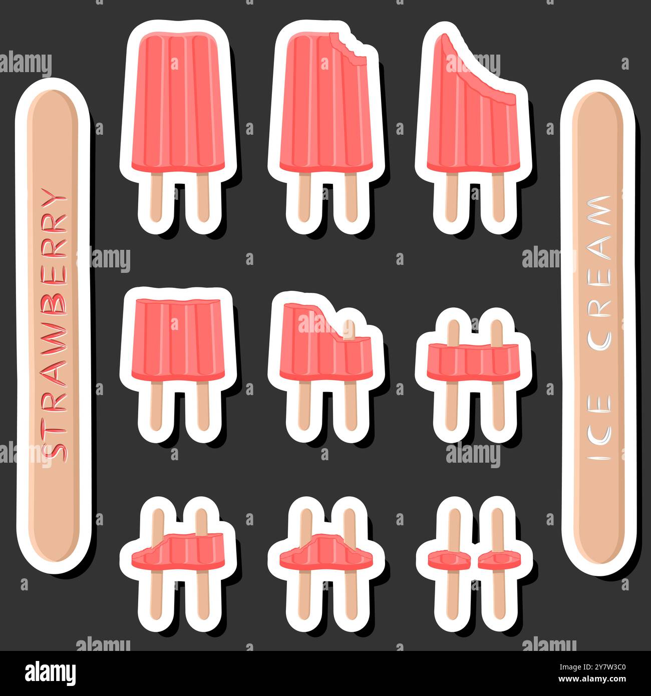 Big colorful set different forms natural dessert ice cream of ...