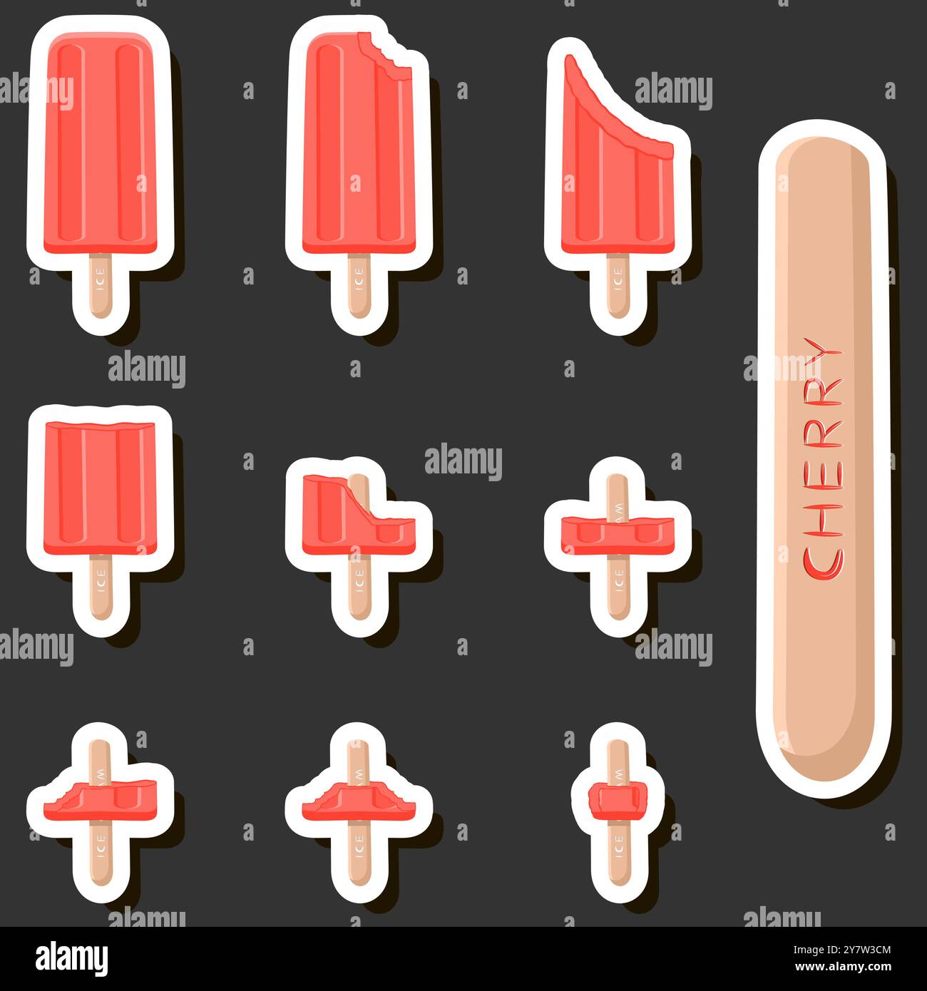 Big colorful set different forms natural dessert ice cream of ...