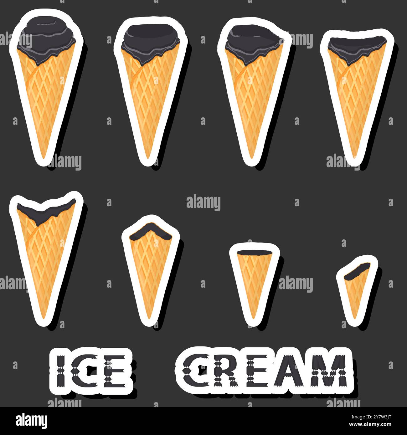 Big colorful set different forms natural dessert ice cream of ...