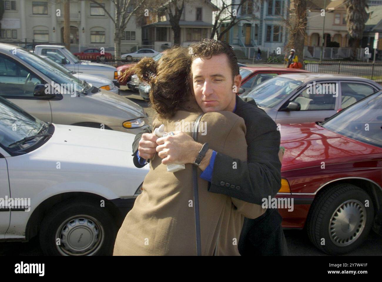 San Jose, California: Cindy Jordon hugs Rev. Scott Wagers outside the ...