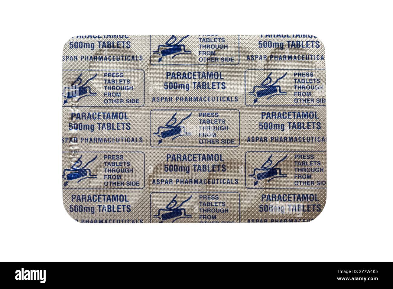 blister pack of Paracetamol 500mg tablets isolated on white background ...