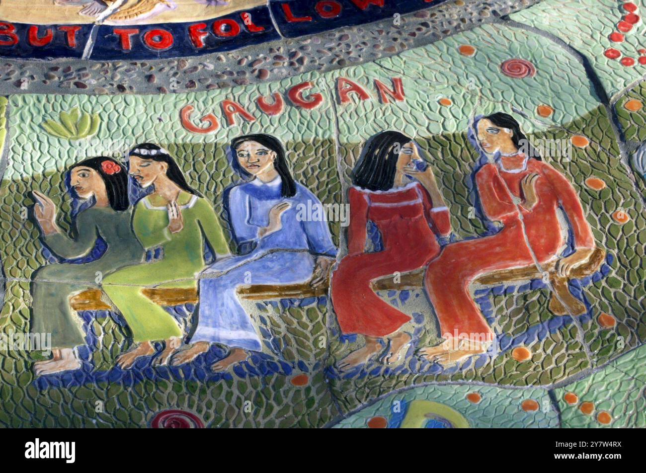 Livermore, California,-- A colorful mosaic in front of the new ...