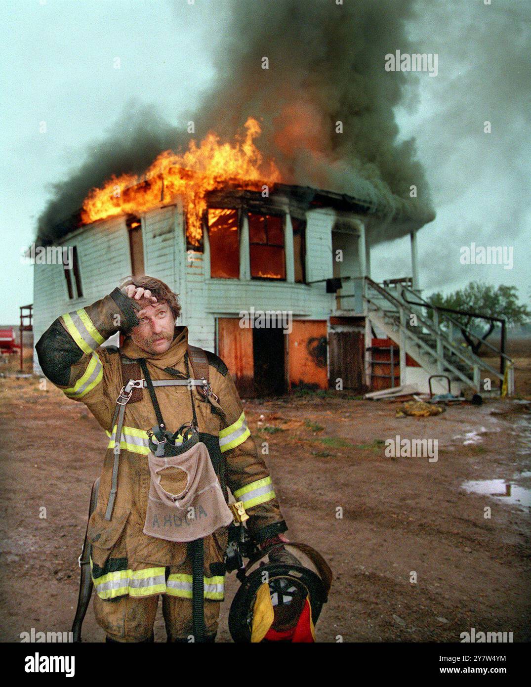 Livermore-Pleasanton Fire Department firefighter John Moyles rests ...