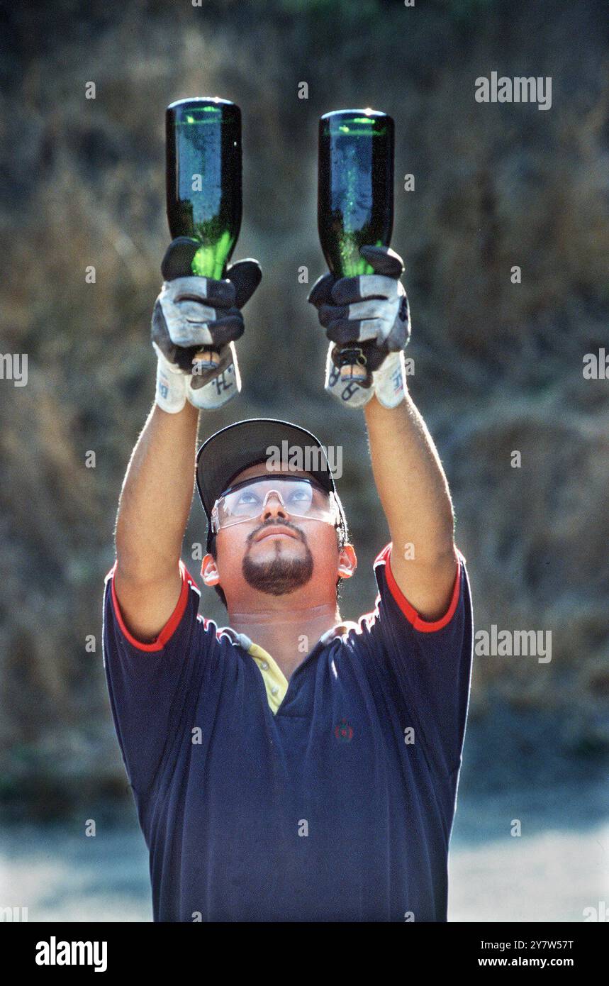California: Miguel Flores does a visual check on the sparkling wine at ...