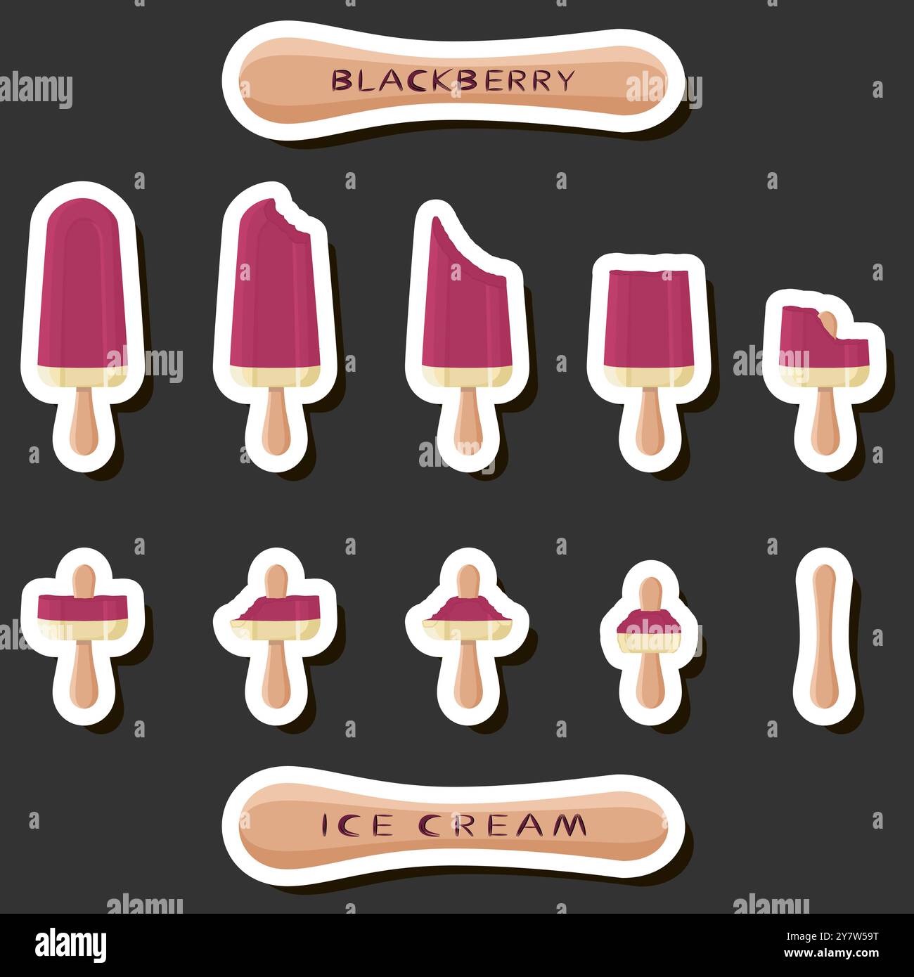 Big colorful set different forms natural dessert ice cream of ...