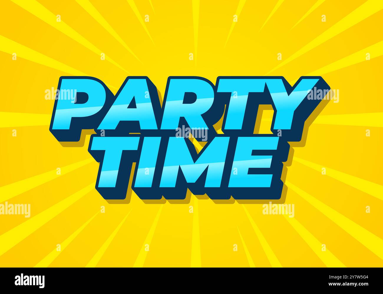 Party time. Text effect design in 3D look with eye catching colors ...
