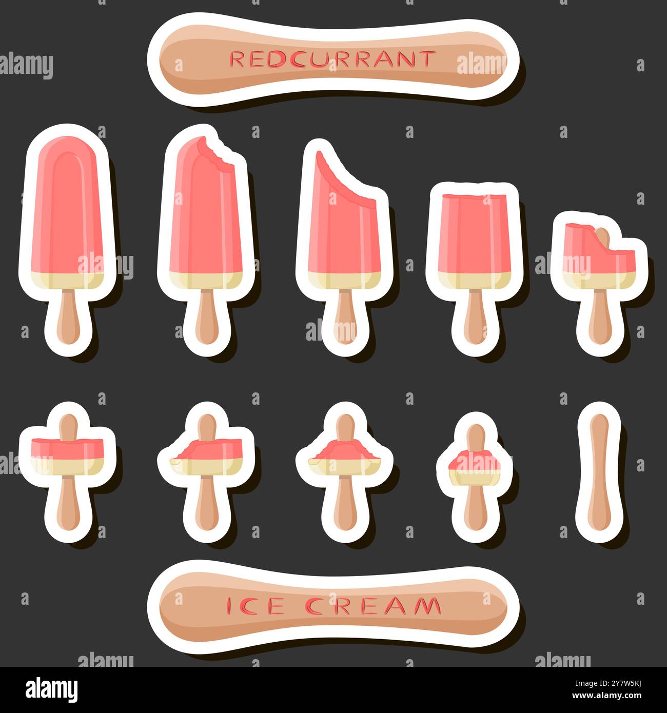 Big colorful set different forms natural dessert ice cream of ...