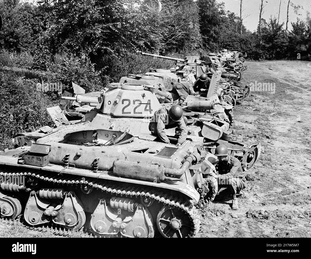 ORDNANCE - THE HEART OF ALLIED POWER Photo Shows: A line of captured ...