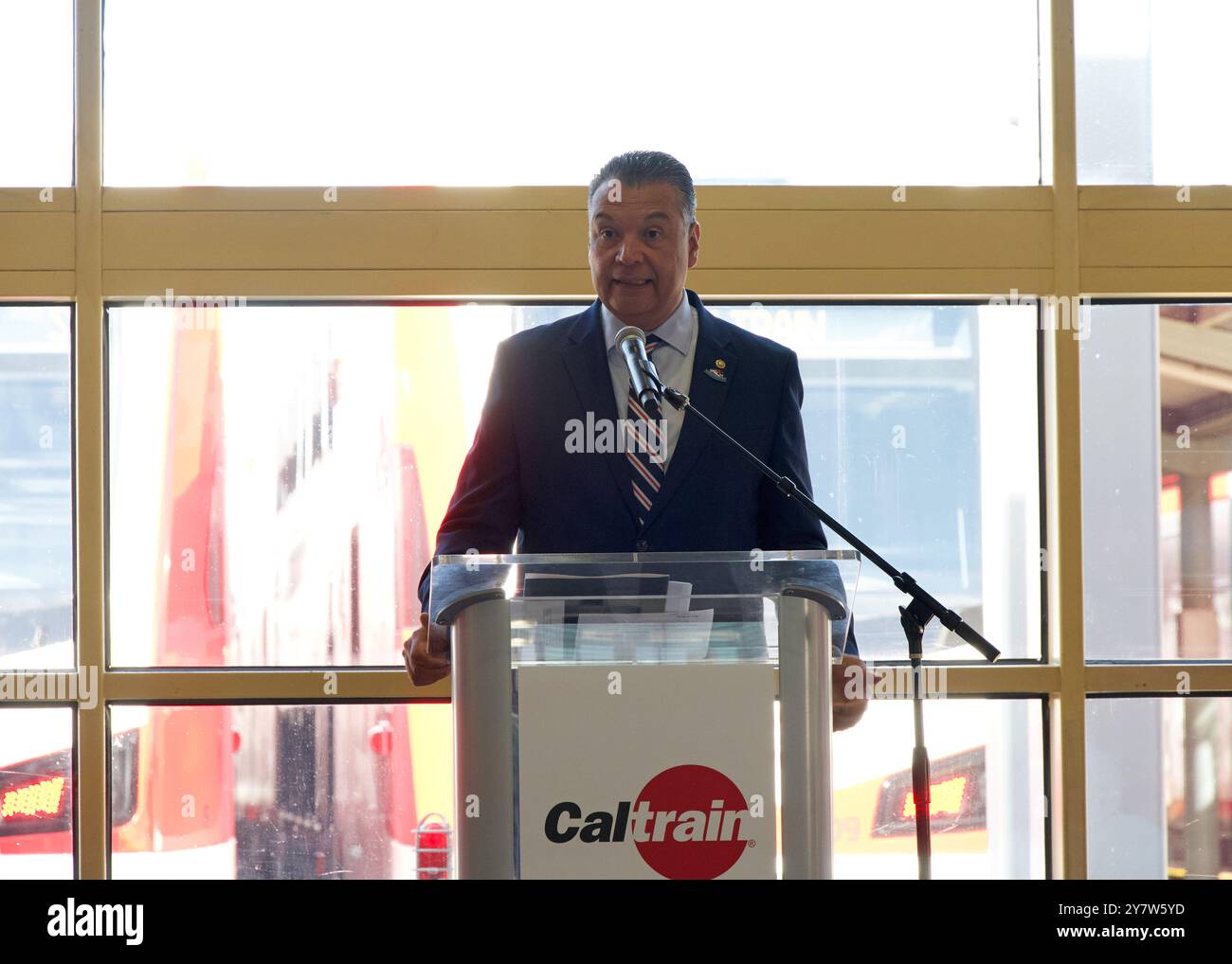San Francisco, CA - Aug 10, 2024: Senator Alex Padilla speaking at a ...