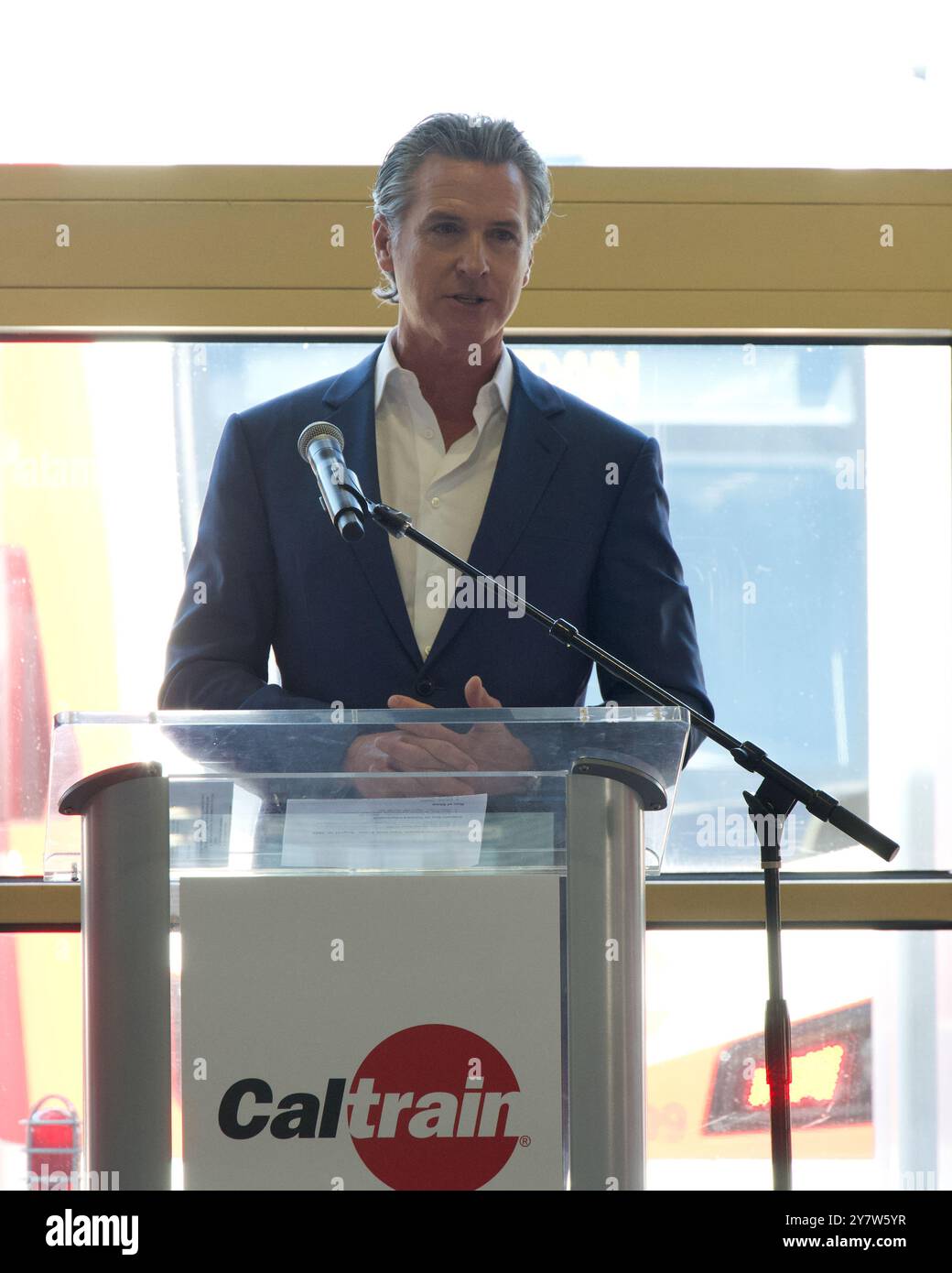 San Francisco, CA - Aug 10, 2024: Governor Gavin Newsom speaking at a ...