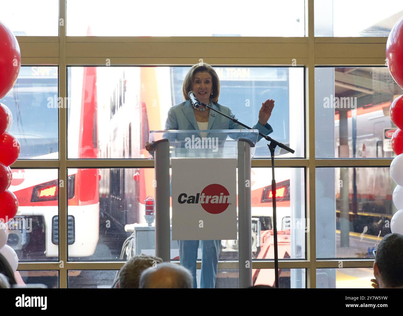 San Francisco, CA - Aug 10, 2024: Emerita Nancy Pelosi speaking at a ...