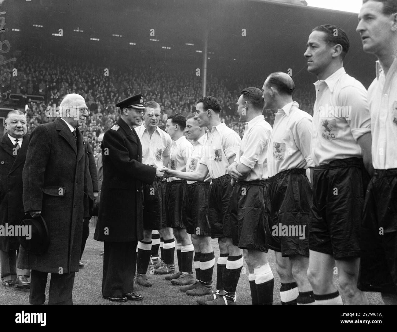 KING AND QUEEN WITH PRINCESS ELIZABETH AT WEMBLEY CUP FINAL The King ...