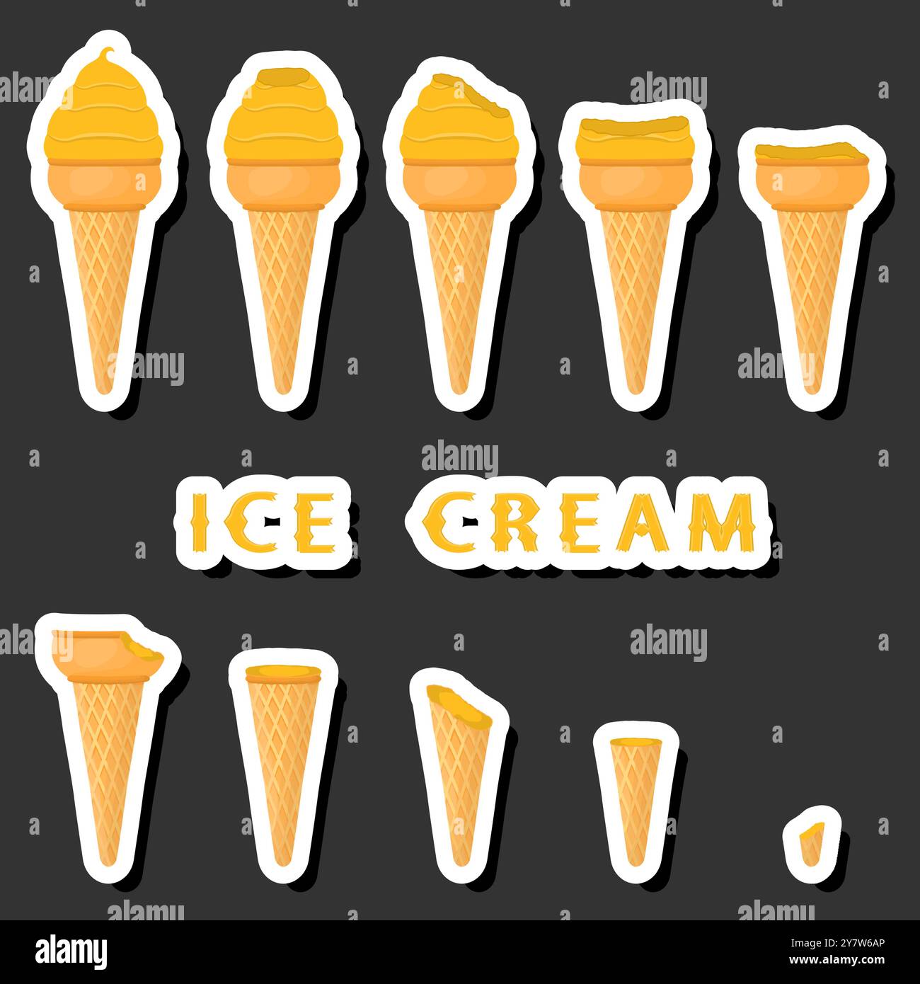 Big colorful set different forms natural dessert ice cream of ...