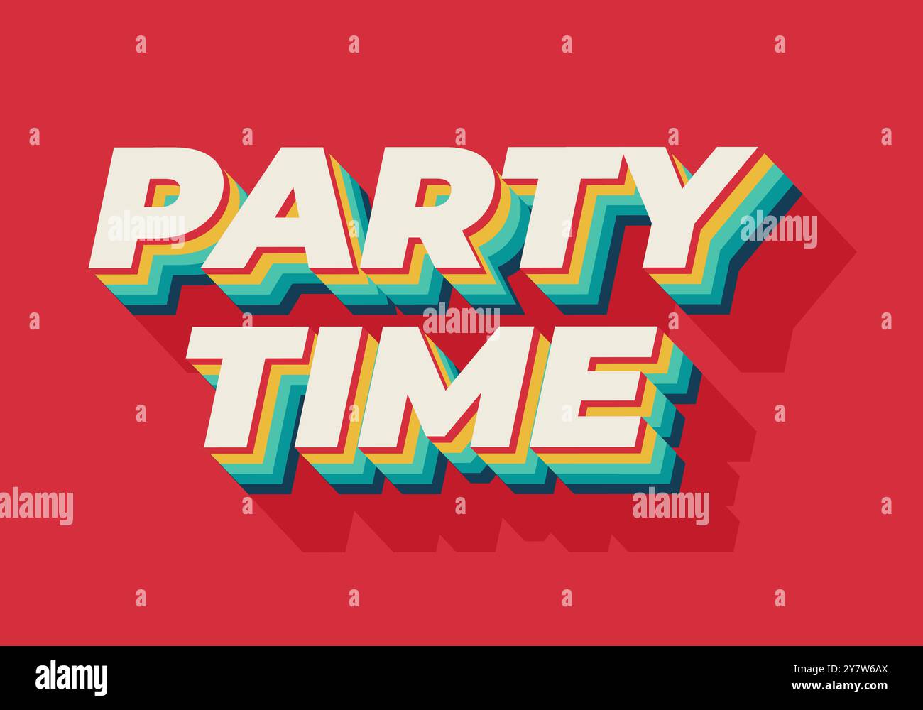 Party time. Text effect design in 3D look with eye catching colors ...