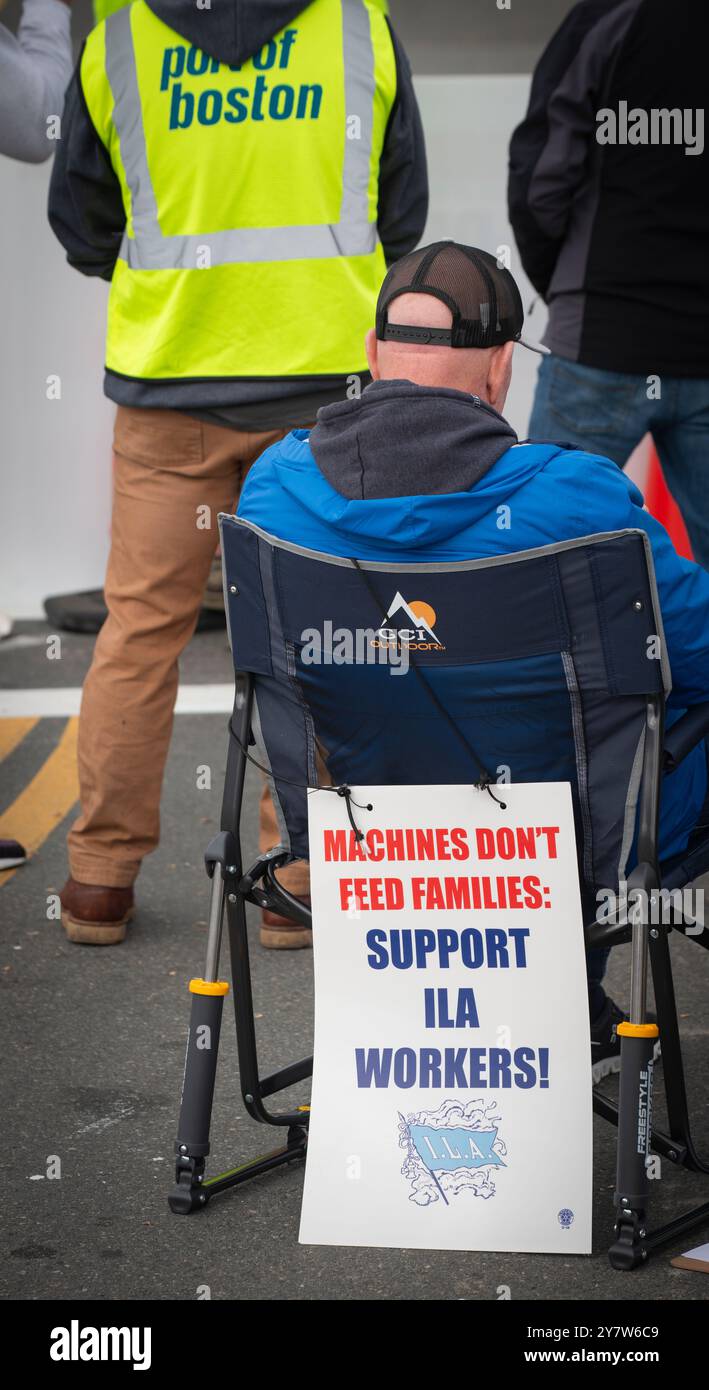 ILA Dockworkers strike, Conley Container Terminal, Boston ...