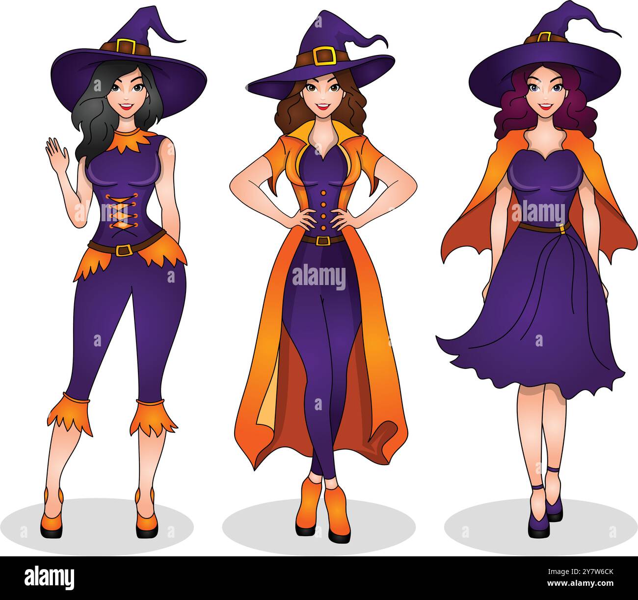 Spooky woman in halloween costume Stock Vector Images - Alamy