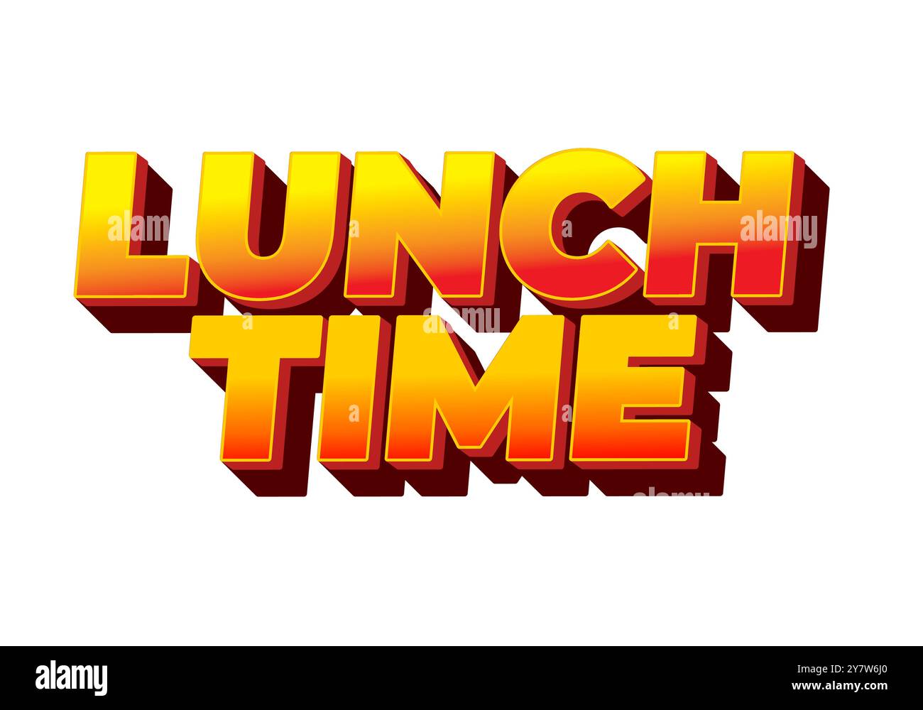 Lunch time. Text effect design in 3D style with good colors Stock ...