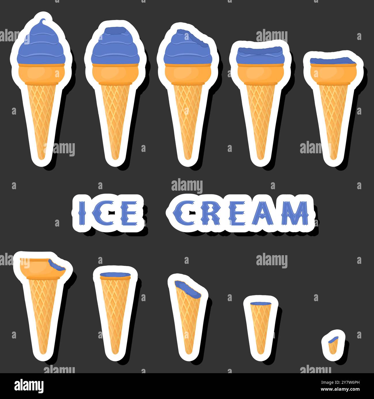 Big colorful set different forms natural dessert ice cream of ...