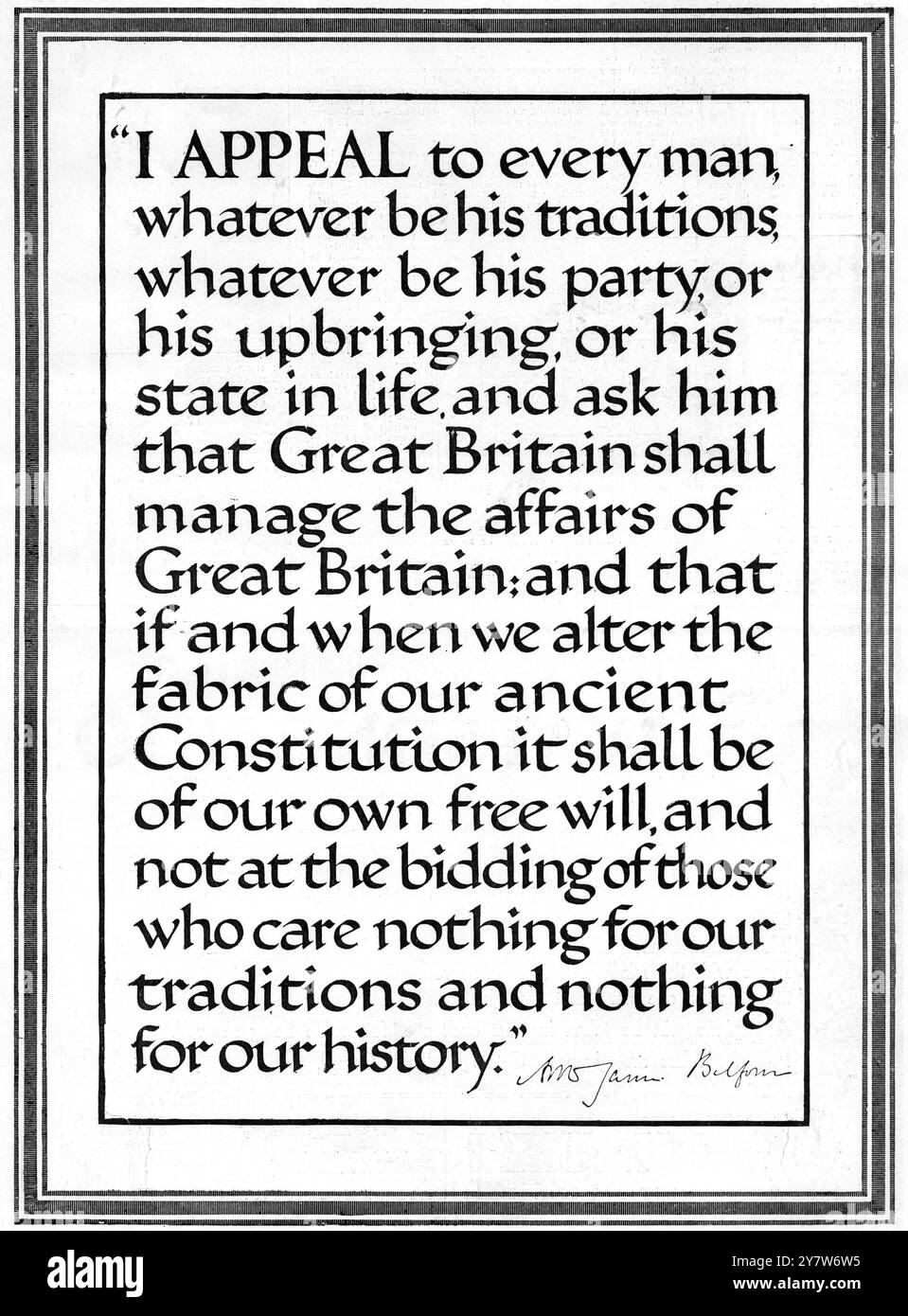 An appeal from Mr James Balfour, following the two General Elections in ...