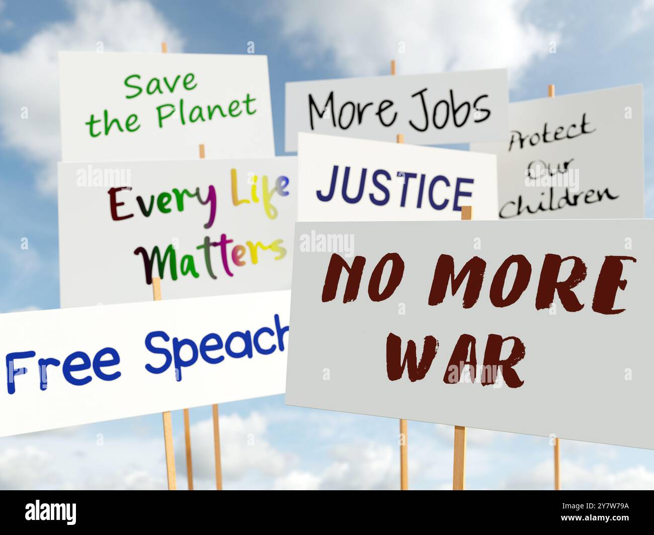 Placards displaying slogans hi-res stock photography and images - Alamy