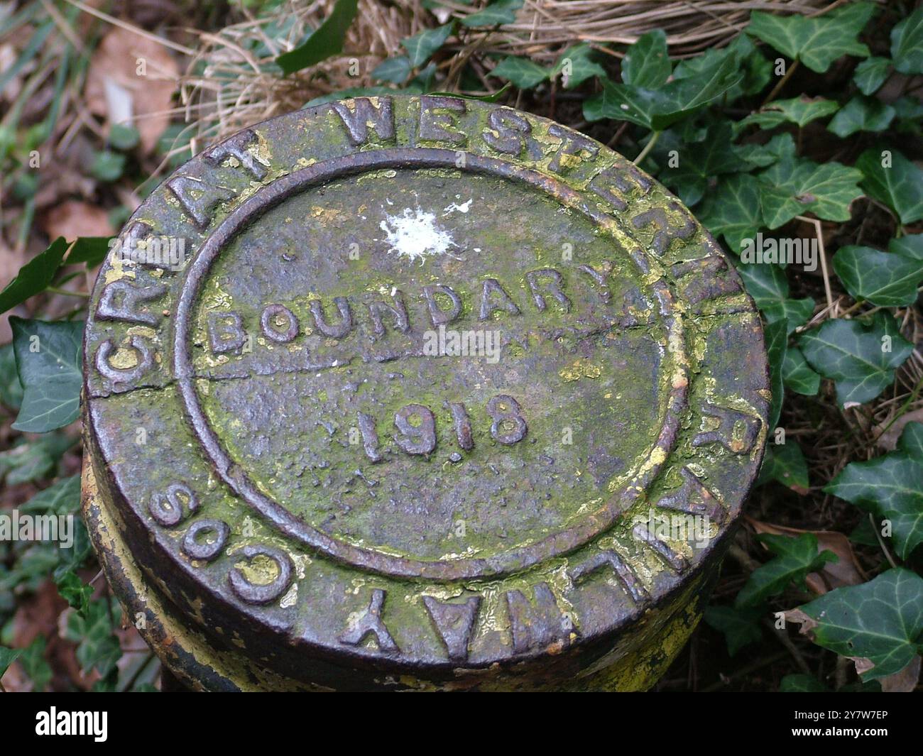 Cast Iron Boundary Marker on the footpath between Dawlish and Dawlish ...
