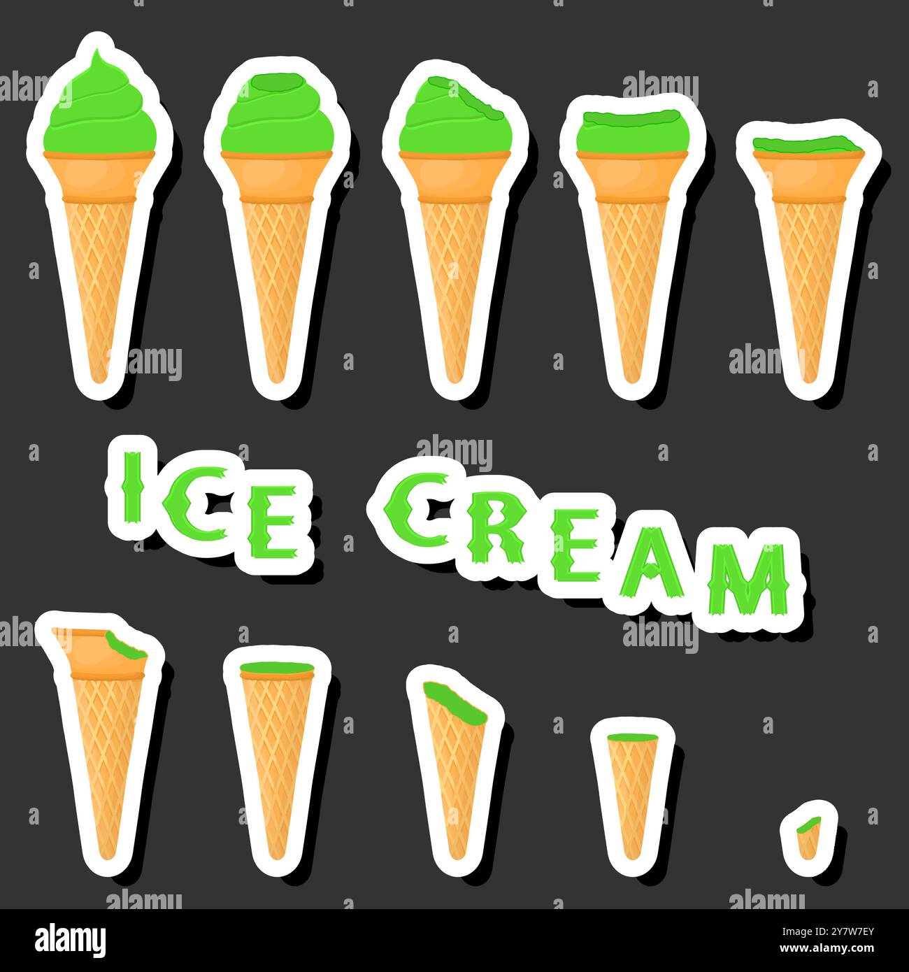 Big colorful set different forms natural dessert ice cream of ...