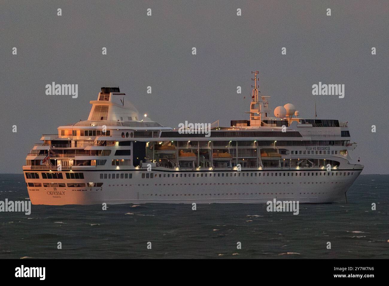 Villa Vie Odyssey cruise ship off the coast on Bangor, Northern Ireland ...