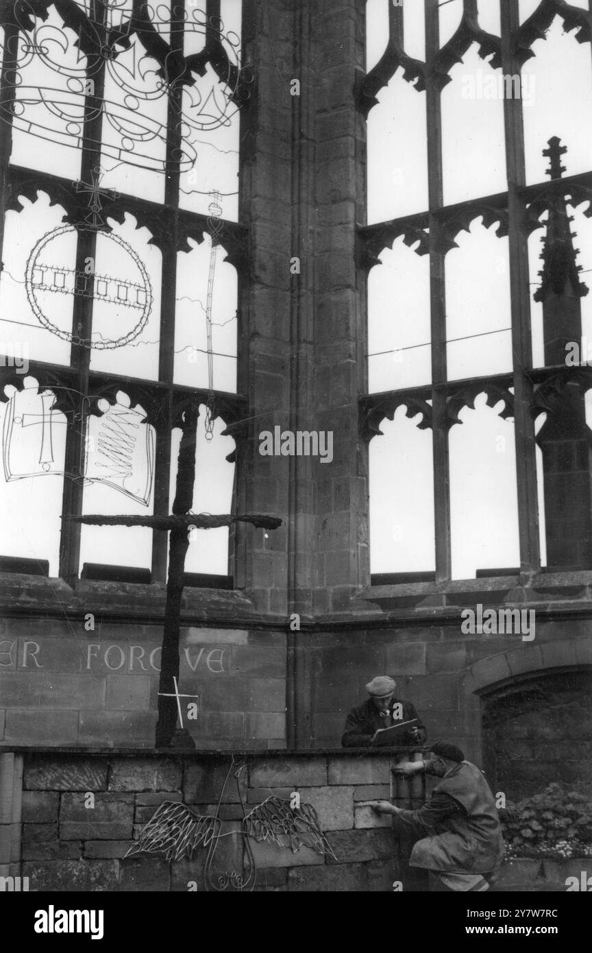 Coventry Cathedral Ancient and ModernWorkmen employed to keep a state ...