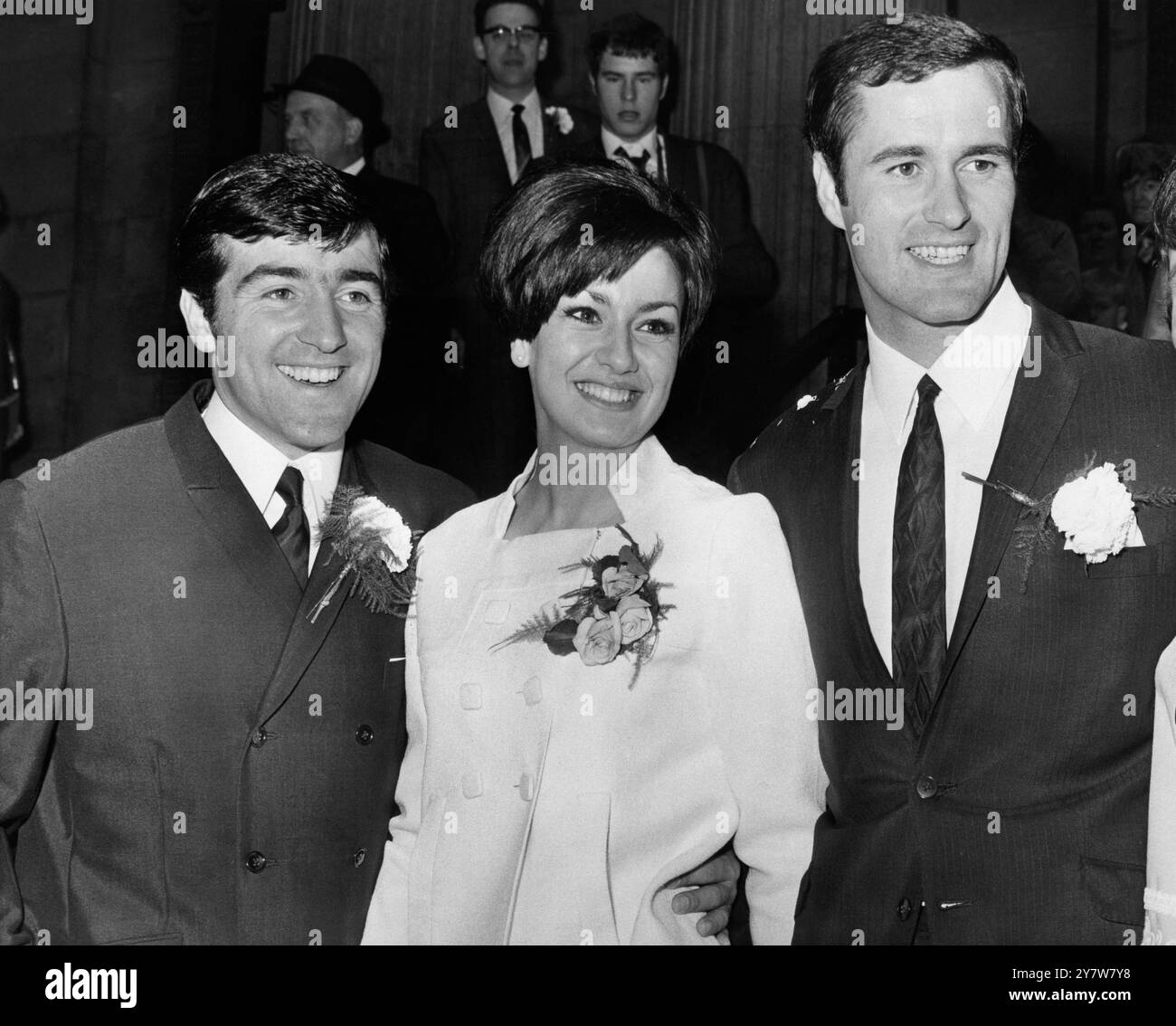 Wedding day smiles from George Graham , the 22 year old Arsenal centre ...