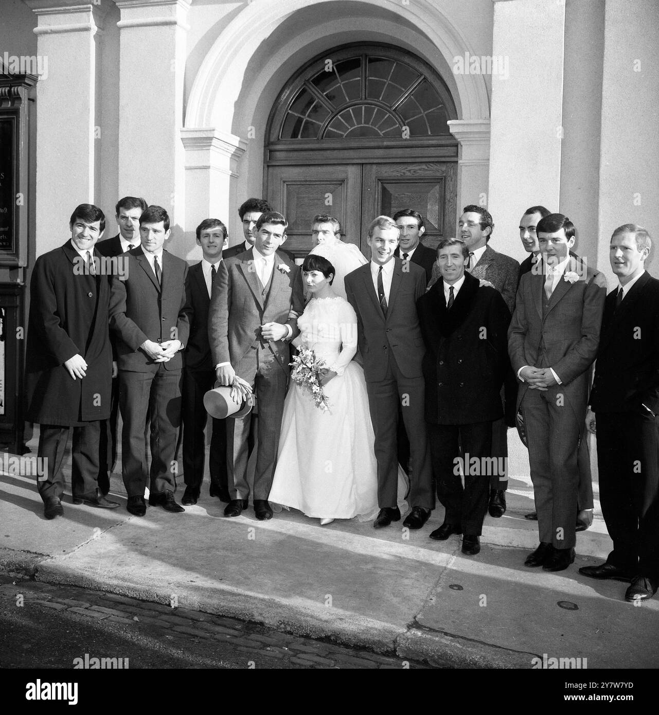 Pat Jennings , Arsenal goalkeeper , marries Eleanor Toner at St Mary's ...