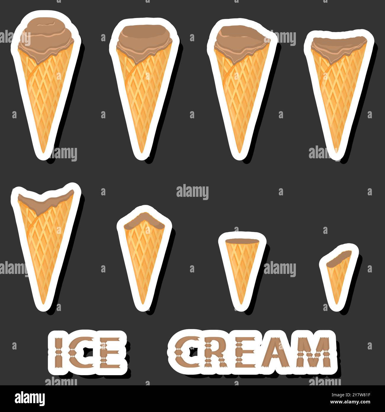 Big colorful set different forms natural dessert ice cream of ...