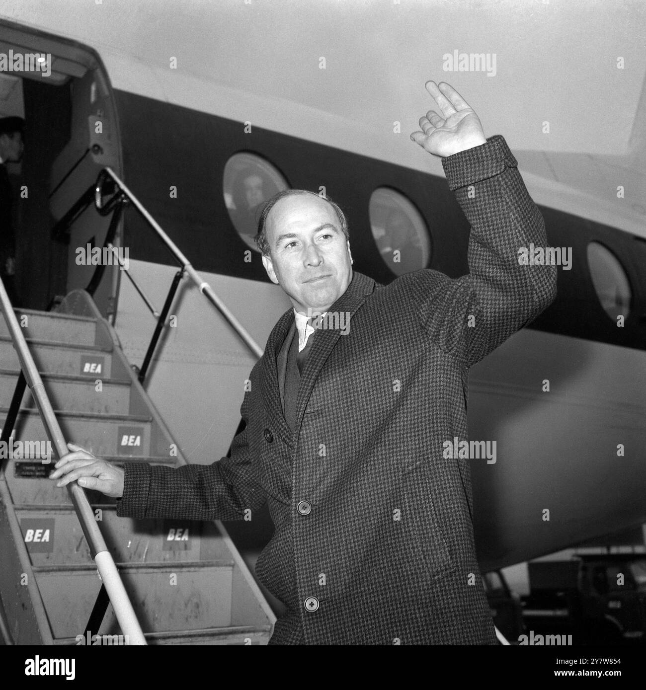Pictured at London Airport today is Mr Roy Jenkins, Minister of ...