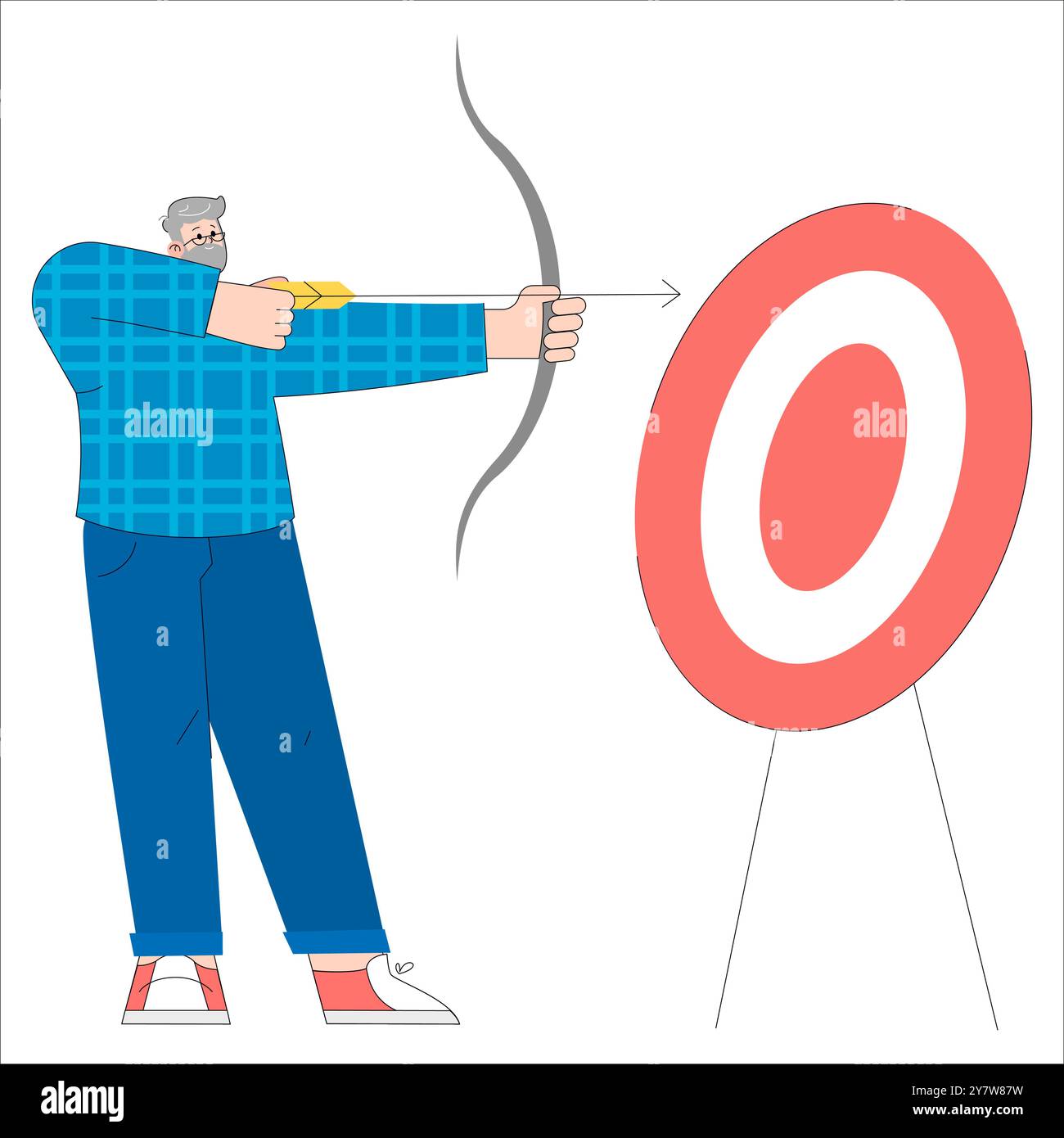 Experienced businessman aiming at a target with precision and ...