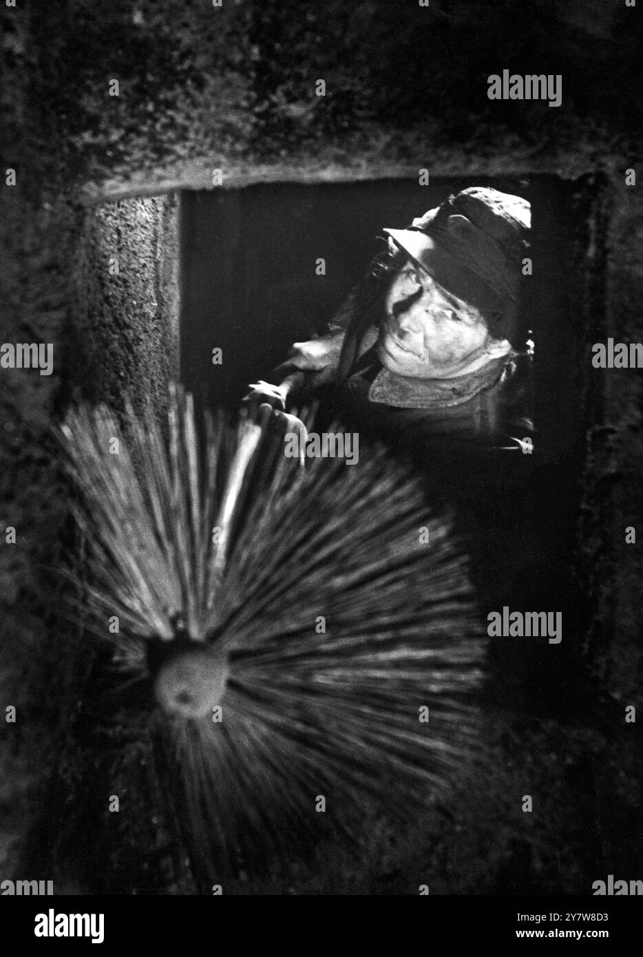 The only lady sweep in England. A chimney top view - Mrs. Olive Walker ...
