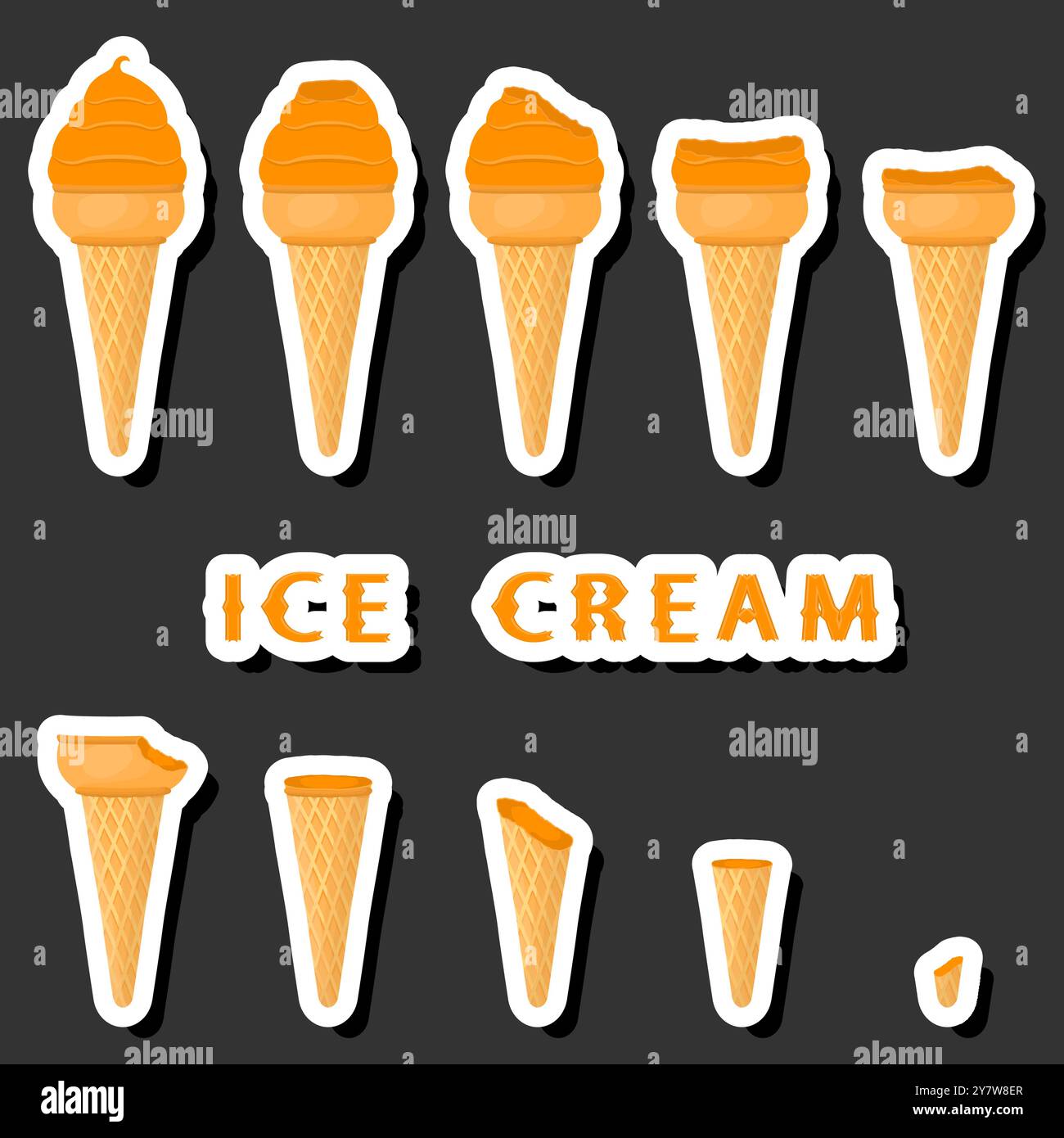 Big colorful set different forms natural dessert ice cream of ...