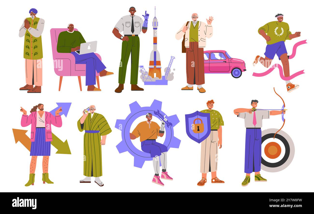 Diversity Businessman Set. A range of diverse male characters in ...